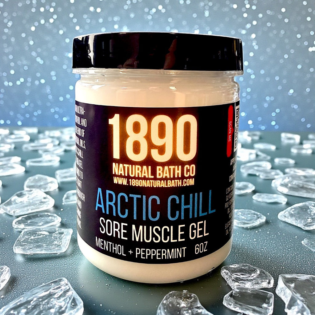 "Arctic Sore Muscle Gel" (Menthol) 6oz – 1890 - Natural Bath Co.