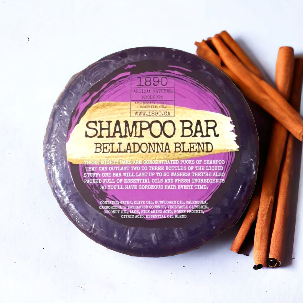 “Belladonna” Solid Shampoo Bar (Cinnamon + Vanilla) – 1890 - Natural ...